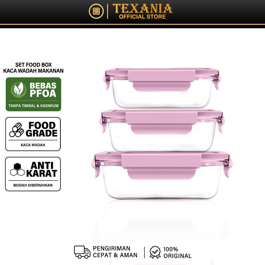 Jual SET FOOD CONTAINER - FOODBOX KACA WADAH MAKANAN - WADAH SAYURAN ...