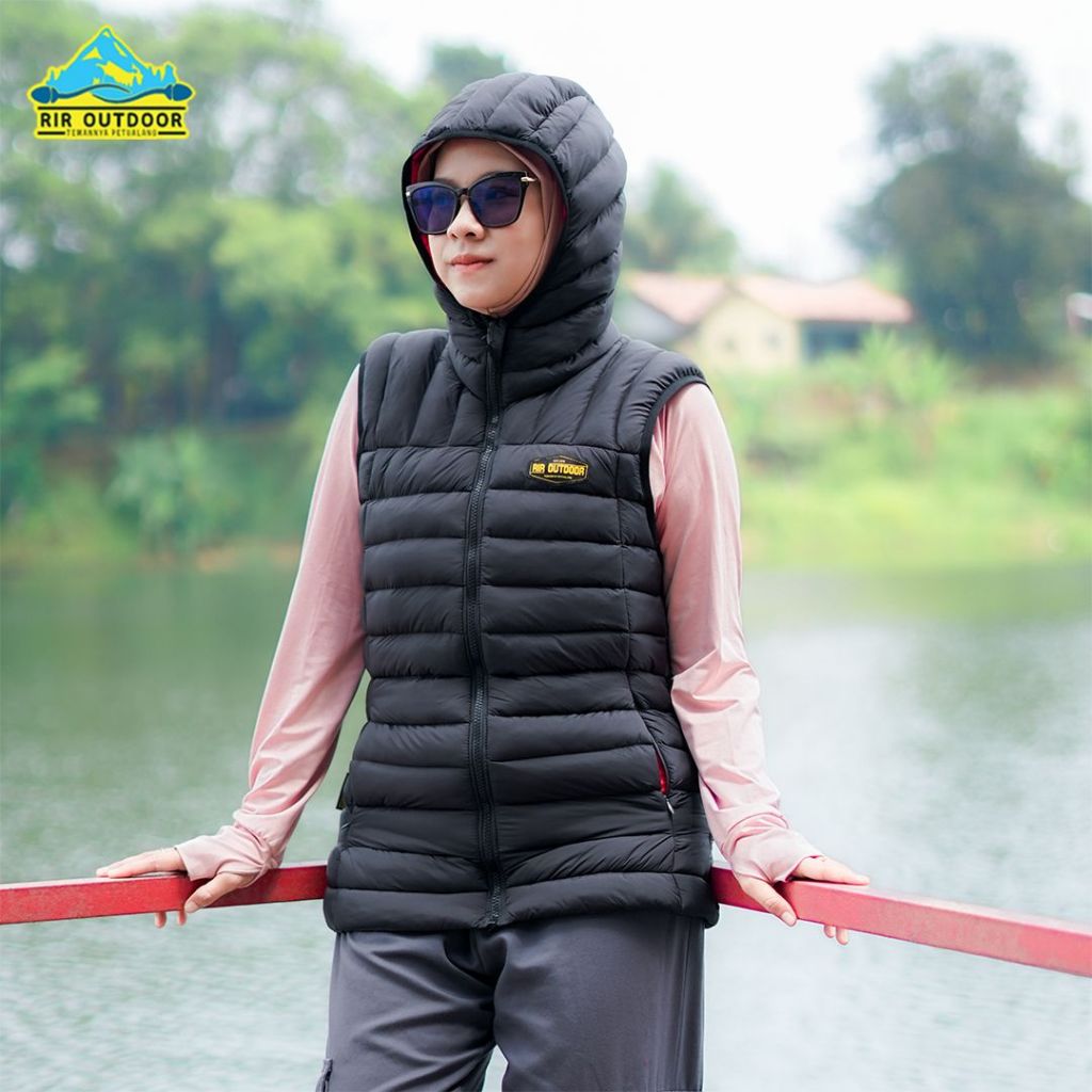 Jual [Termurah] Vest RIR OUTDOOR Rompi Hoodie Vest Bulang Dacron Anti ...