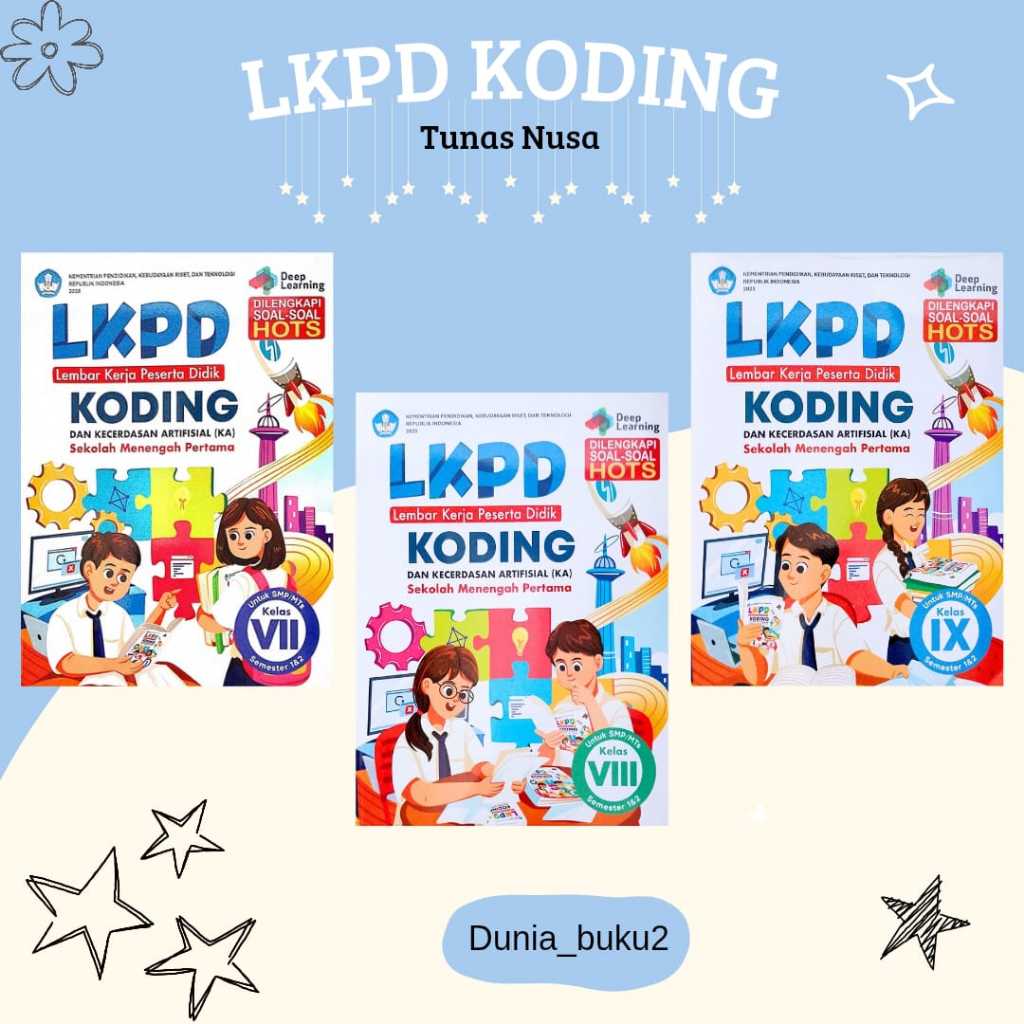 Jual LKPD KODING KELAS 7,8,9 DEEP LEARNING KURIKULUM MERDEKA SD/MI FREE ...
