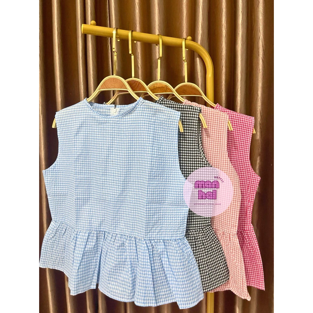 Jual MANHEL - Vest Inner Peplum Top | Inner Motif | Inner Stripe | Vest ...