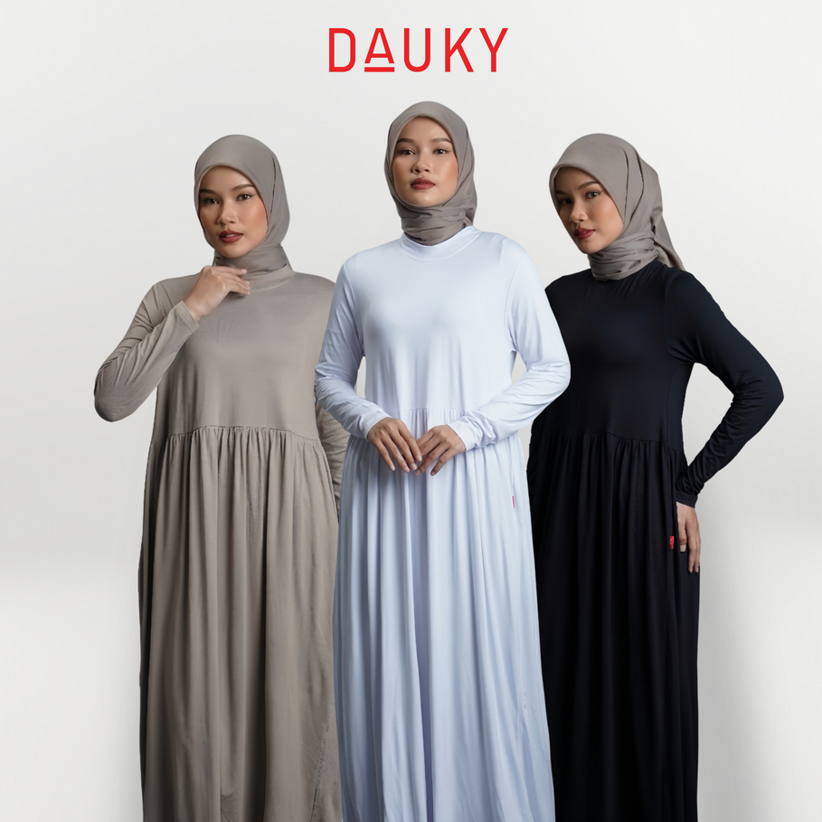 Jual Dress Wanita Muslim Dauky Gamis Inner span Dress Laudya Best ...