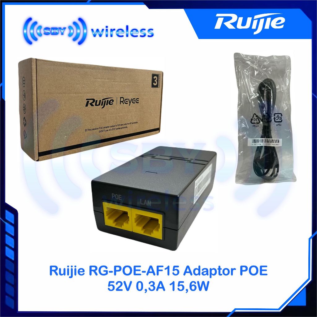 Jual Ruijie Reyee RG-POE-AF15 Adaptor PoE Injector 1-port (1000Base-T ...