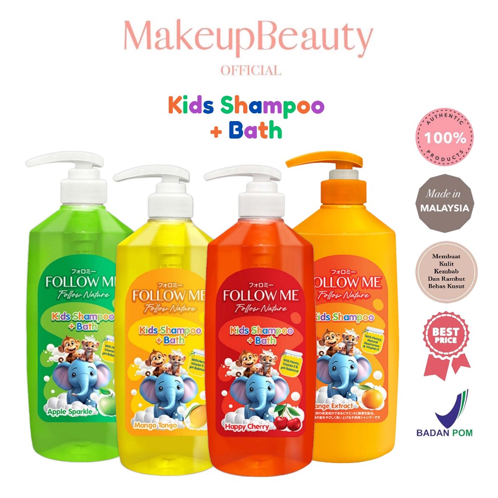 Jual FOLLOW ME Kids Shampoo with Honey and Vitamin E 800 | 200ml ...