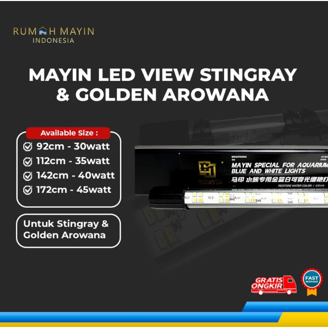 Jual MAYIN Lampu LED VIEW for Stingray and Golden Arwana/Arowana , Blue ...