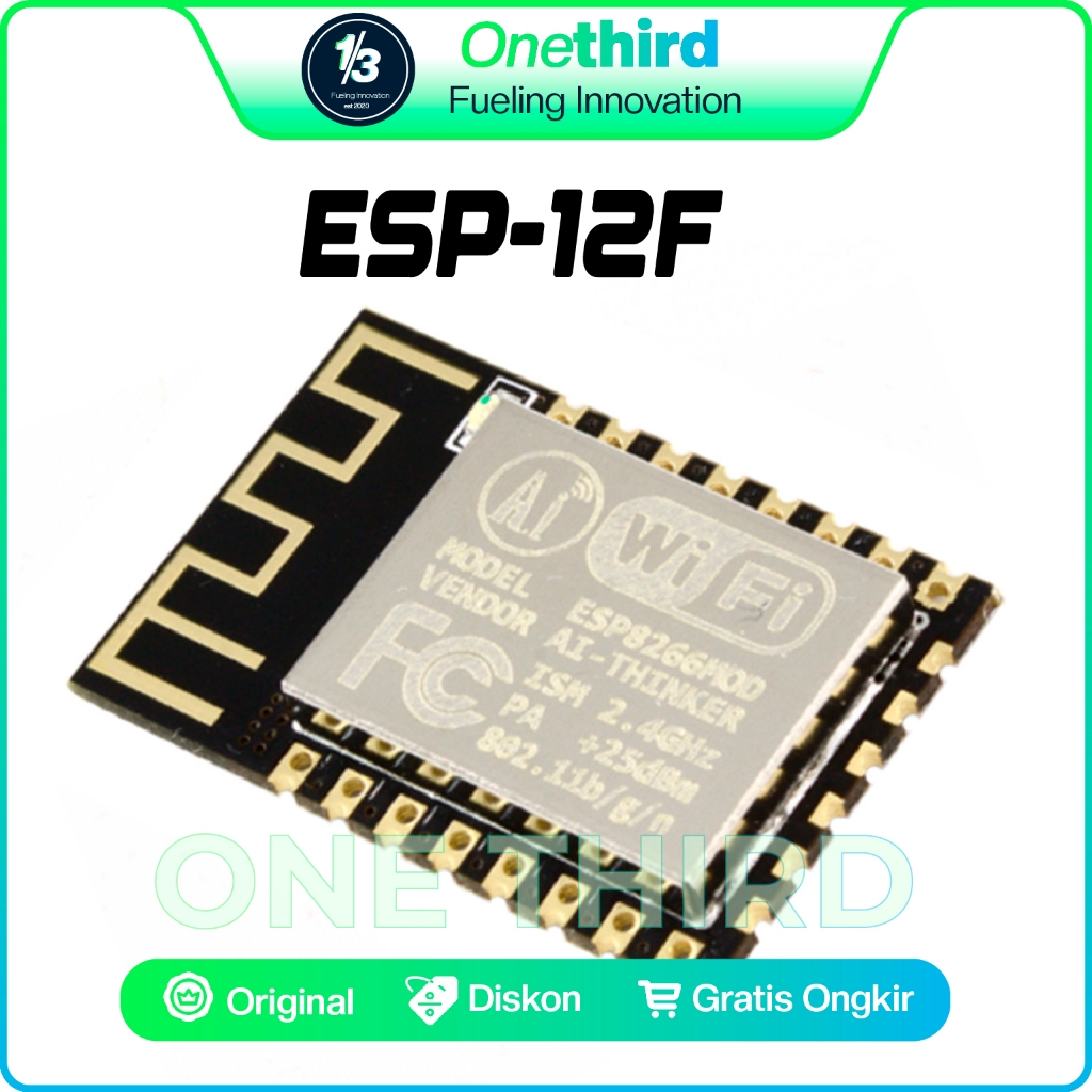 Jual ESP8266 ESP-12F WiFi Module dengan Antena PCB – IoT Wireless Serial WiFi Transceiver ...
