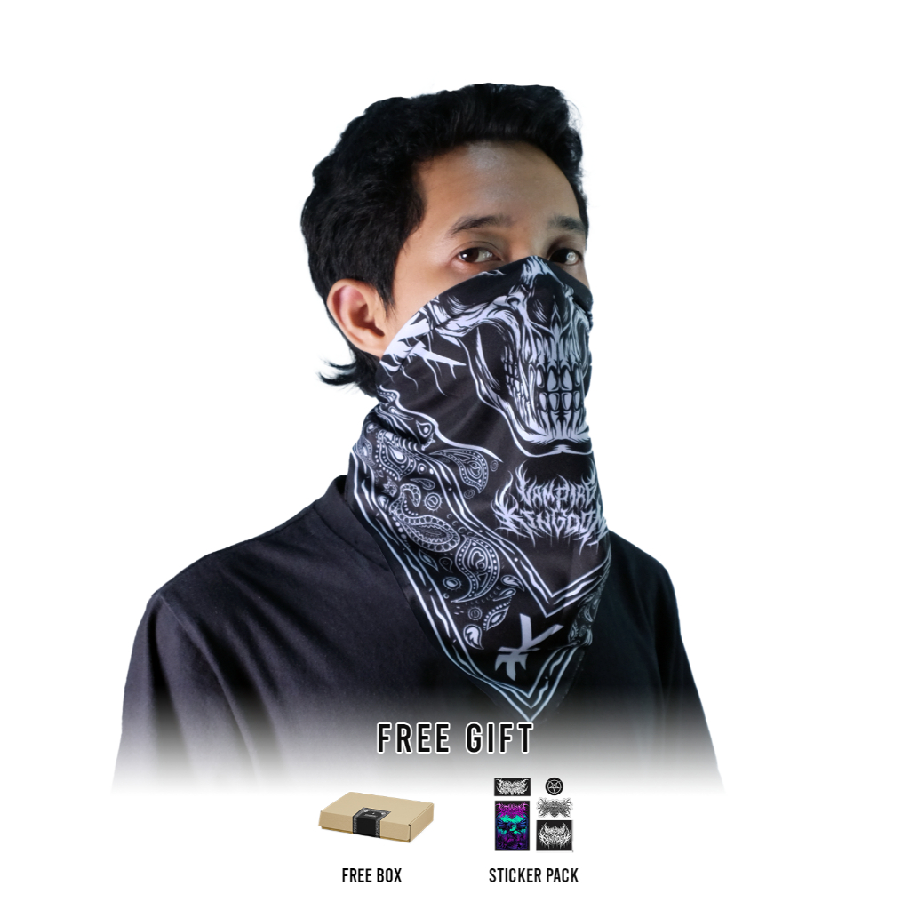 Jual Slayer Bandana Masker Berkendara Ikat Kepala Fake Skull Hitam ...