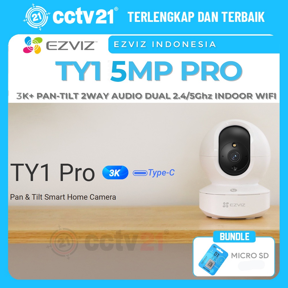 Jual EZVIZ TY1 PRO 5MP 3K IP CAMERA WIFI PAN-TILT 2WAY AUDIO DUAL BAND ...