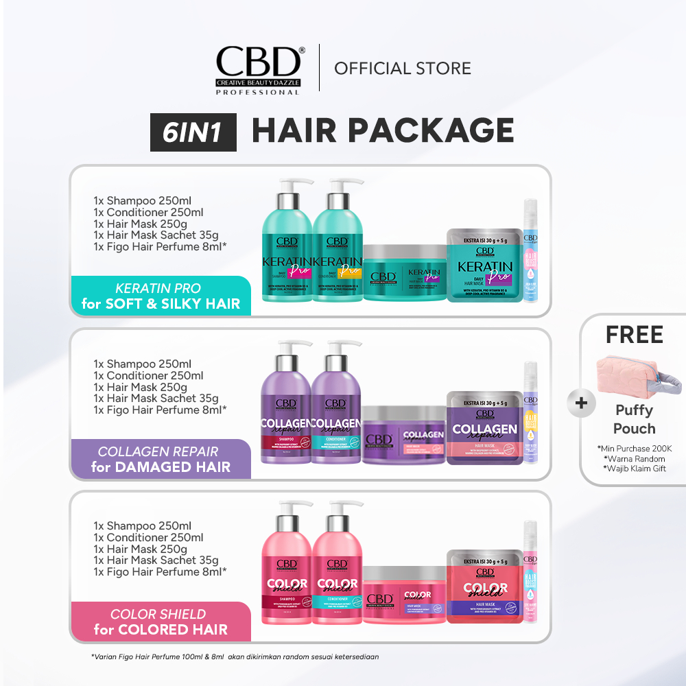Jual [5in1] CBD Professional Paket Daily Treatments Keratin/Color Shield/Collagen + CBD Figo ...