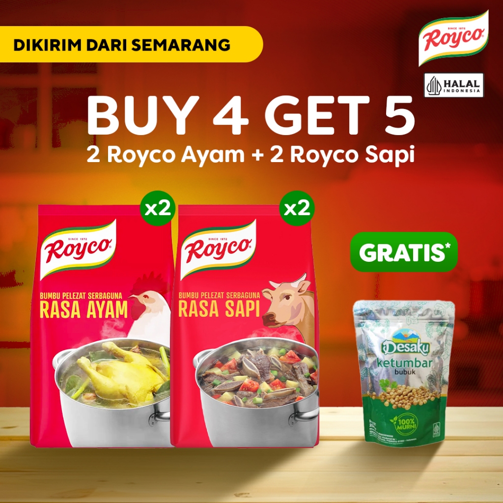 Jual [BUY 4 GET 5] Royco Ayam 1Kg (x2) + Royco Sapi 1Kg (x2) FREE Ketumbar Bubuk [Dikirim dari ...