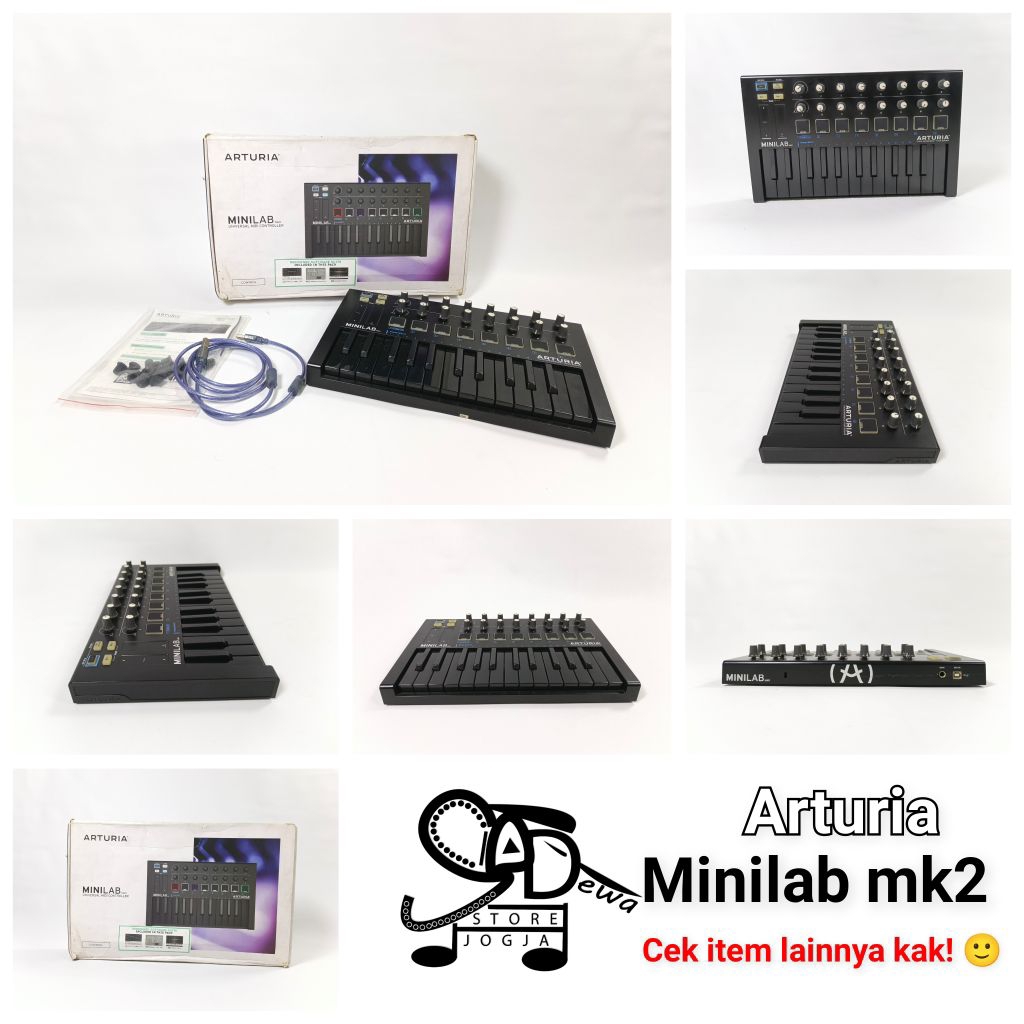 Jual ARTURIA MINILAB MK2 ALL BLACK MIDI CONTROLLER MINI LAB MKII ...