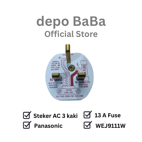 Jual STEKER STOP KONTAK AC SEKRING 13A PANASONIC WEJ9111W WARNA PUTIH ...