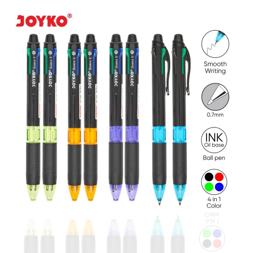 Jual (12 pcs) Pulpen 4 Warna / 1 Lusin Bolpen Ujung 0,7mm / Ball Pen ...