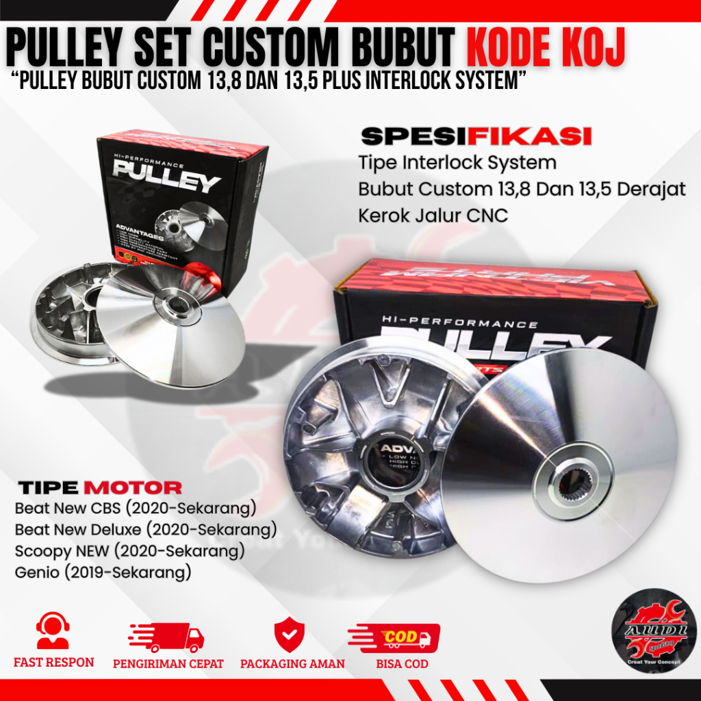 Jual PULLEY BUBUT 13,8/13,5 DERAJAT BEAT NEW DELUXE SCOOPY NEW GENIO ...