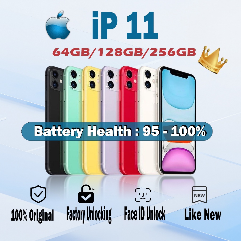 Jual iphone 11 64/128/256gb handphone second 100% Original Secondhand ...