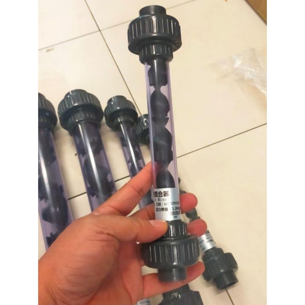 Jual Static Mixer Bening UPVC JIS 10K Ozone Tabung Statis Mixer Generator 3/4"DN20 26MM | Shopee ...