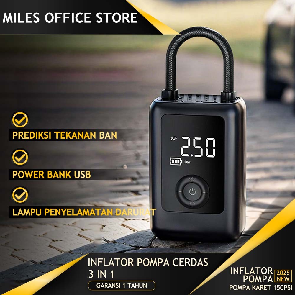 Jual Pompa Ban Mobil Elektrik Portable Dilengkapi PowerBank 6000mAh Dan ...