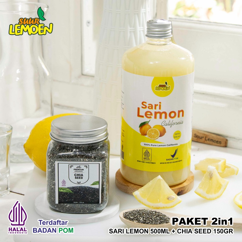 Jual Suur Lemoen Paket - Sari Lemon California Murni 500 ml dan Chia ...