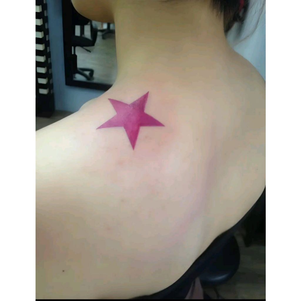 Jual [Star] Tato Bintang Ungu, Purple Star Temporary Tattoo Punggung ...