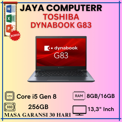 Jual Toshiba Dynabook G83 Core i5 Gen 8 Ram 8GB/16GB SSD 256GB Layar 13,3 inch Murahh Laptop ...