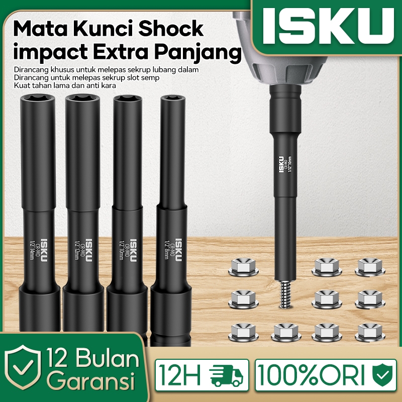 Jual ISKU Mata Kunci Shock Extra Panjang Impact 8-14 mm Mata CR-MO 1/2 ...
