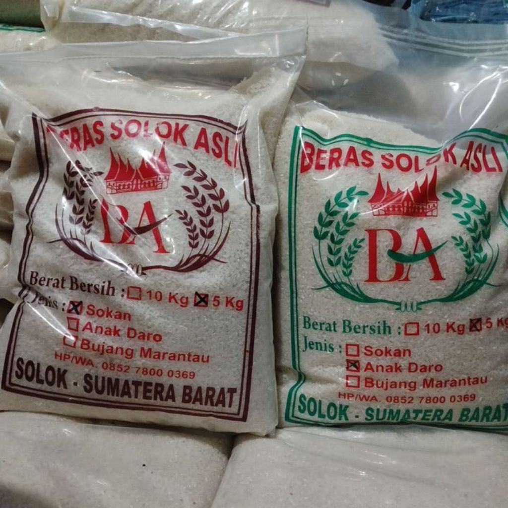 Jual Beras Solok Asli Sokan 5kg + Anak daro 5kg ( total 10kg ...