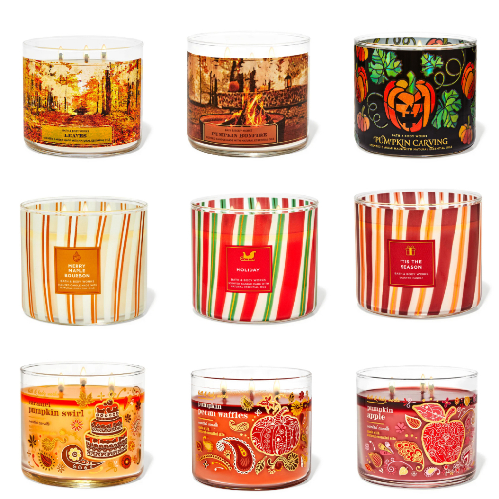 Jual [SALE!] BBW 3 WICKS CANDLE - FLANNEL, CARAMEL PUMKIN, DARK KISS ...