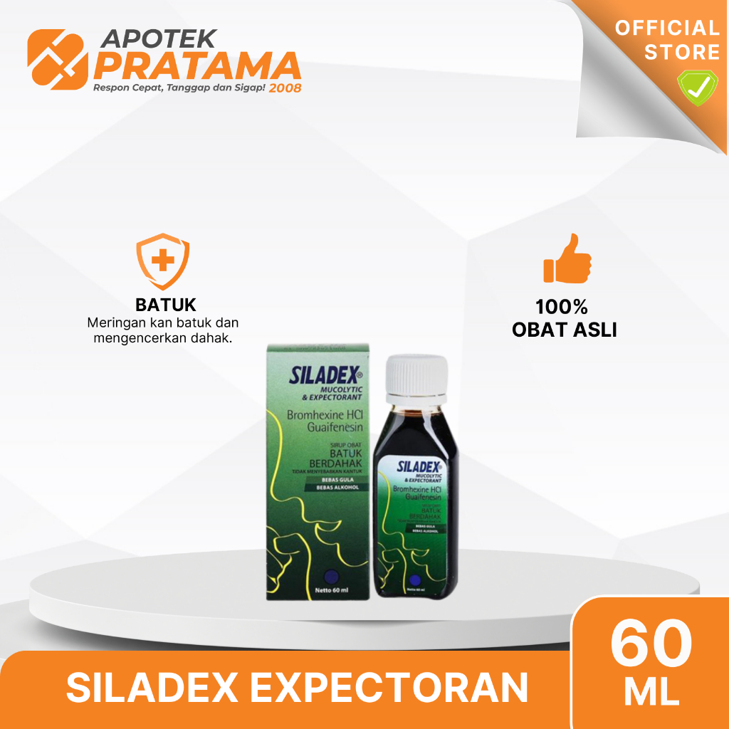Jual SILADEX EXPECTORAN 60ML SIRUP / SILADEX BATUK BERDAHAK SIRUP ...