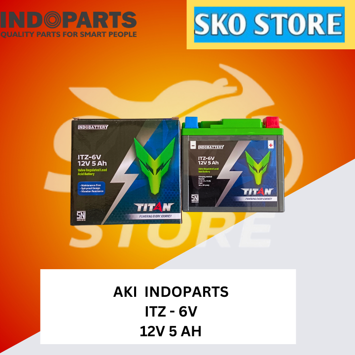 Jual AKI INDOPARTS ITZ-6V 12V 5 AH ORIGINAL MURAH | Shopee Indonesia