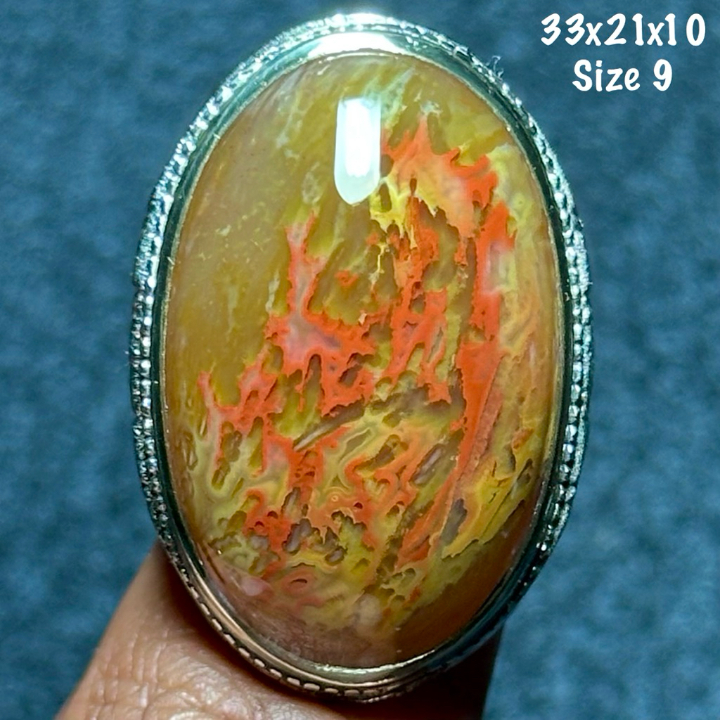 Jual Cincin Batu Akik Natural Baturaja Sarang Semut Chakra Api Merah ...