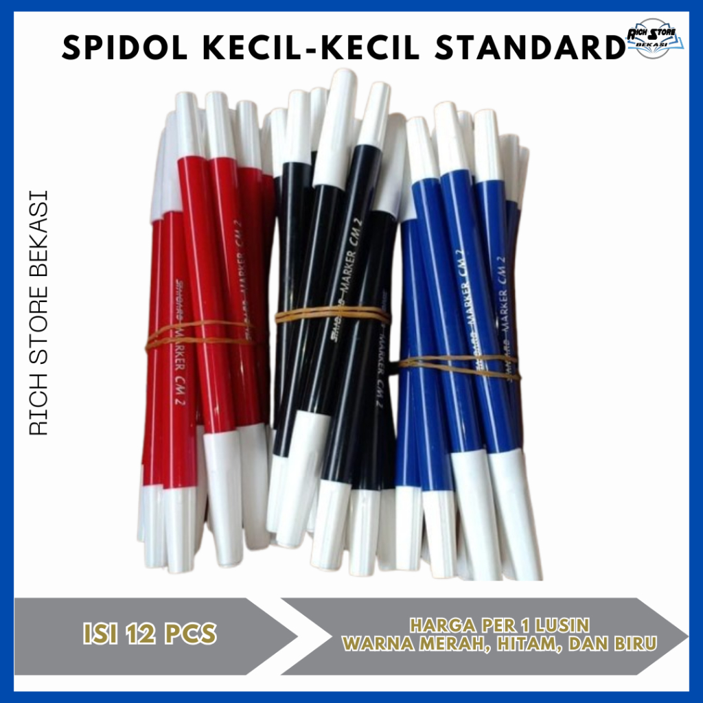 Jual SPIDOL KECIL STANDARD WARNA MERAH, BIRU, DAN HITAM | HARGA PER 1 ...