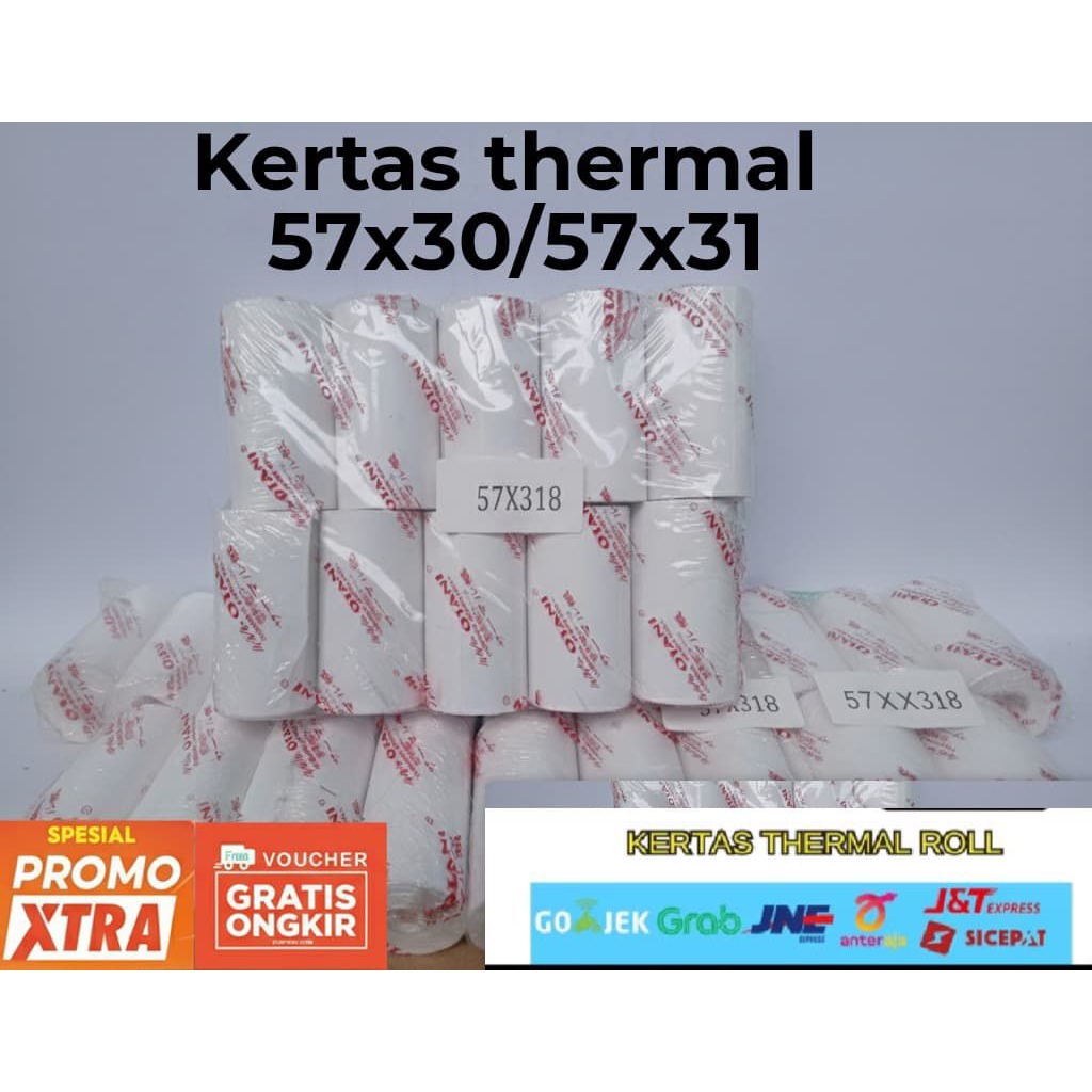 Jual Kertas struk thermal Otani ukuran 57x30/57x31 isi 10 roll | Shopee ...