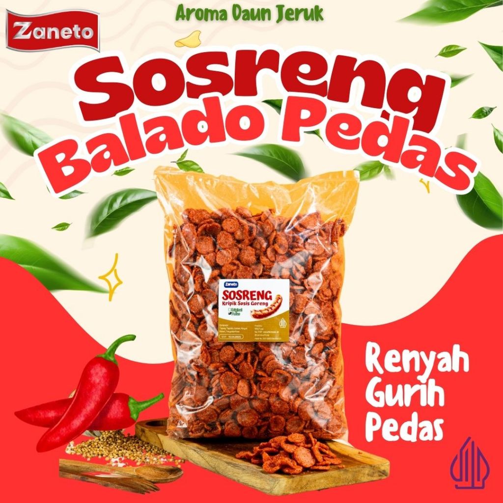 Jual Zaneto Sosreng - Sosis Goreng 1kg Daun Jeruk – Rasa Pedas ...