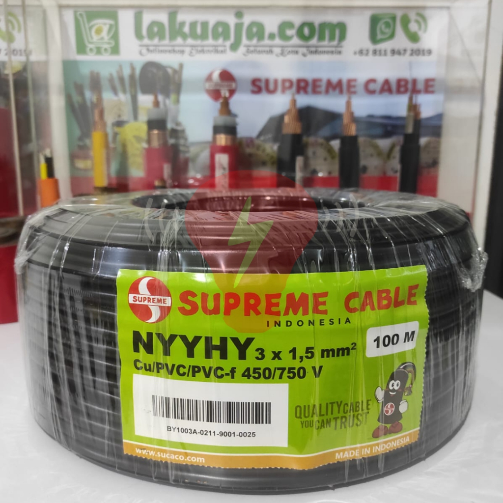 Jual Kabel NYYHY 3x1,5mm 100M Cu/PVC/PVC-f 450/750V - Supreme Cable ...
