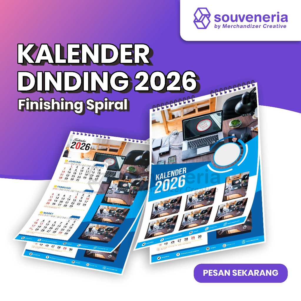 Jual Kalender Dinding A3 (32x48 cm) - 2 lembar bahan AC 230 LAMINASI ...