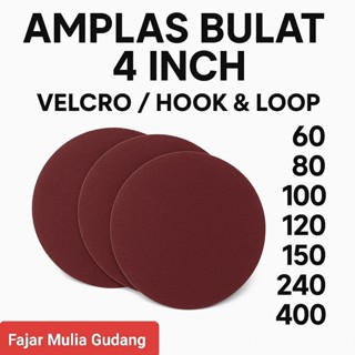 Jual Amplas Bulat 4 Inch Velcro Hook & Loop Grid 60 80 100 120 150 240 ...