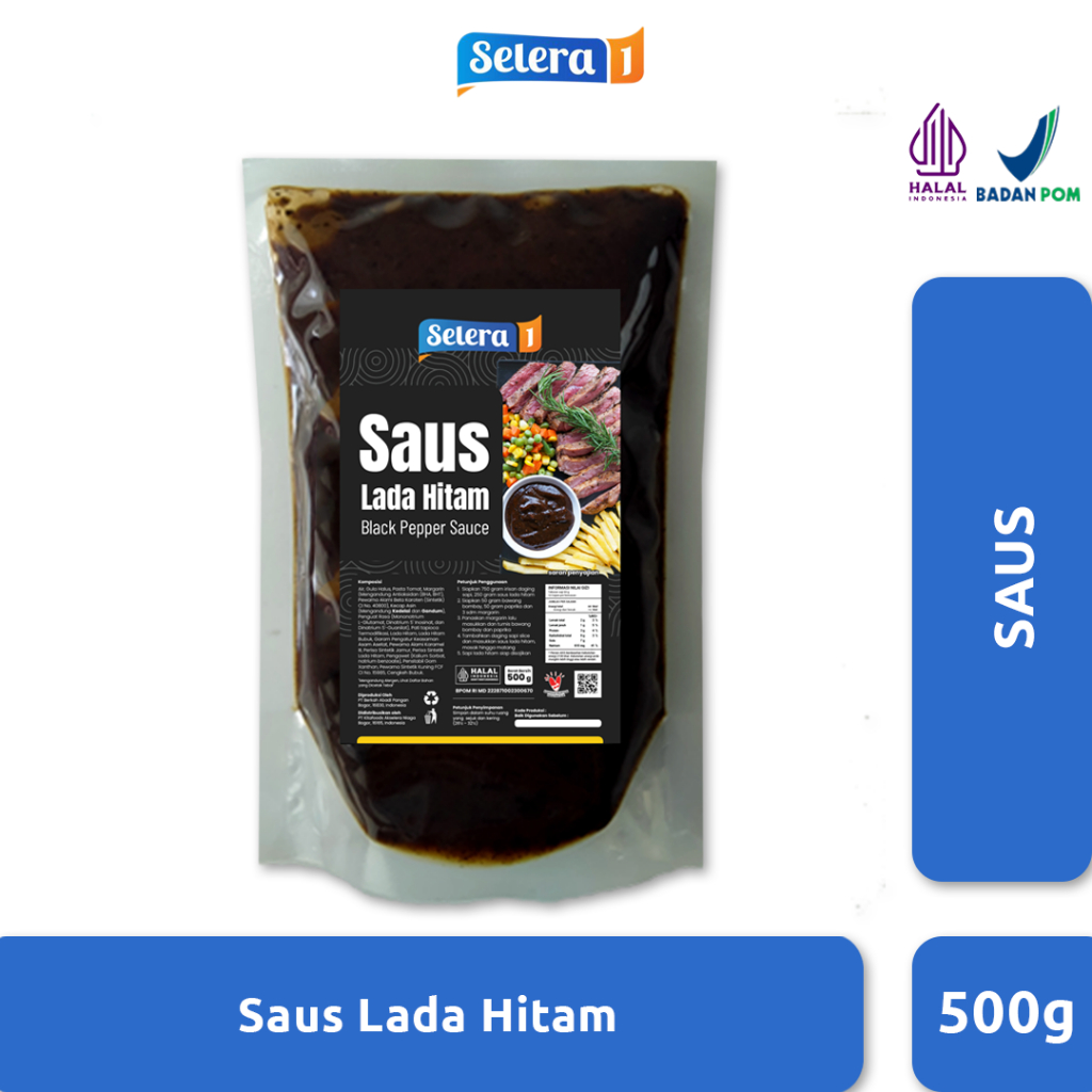 Jual Selera1 Black Pepper Sauce - Saus Lada Hitam 500 gr/Pack | Shopee ...