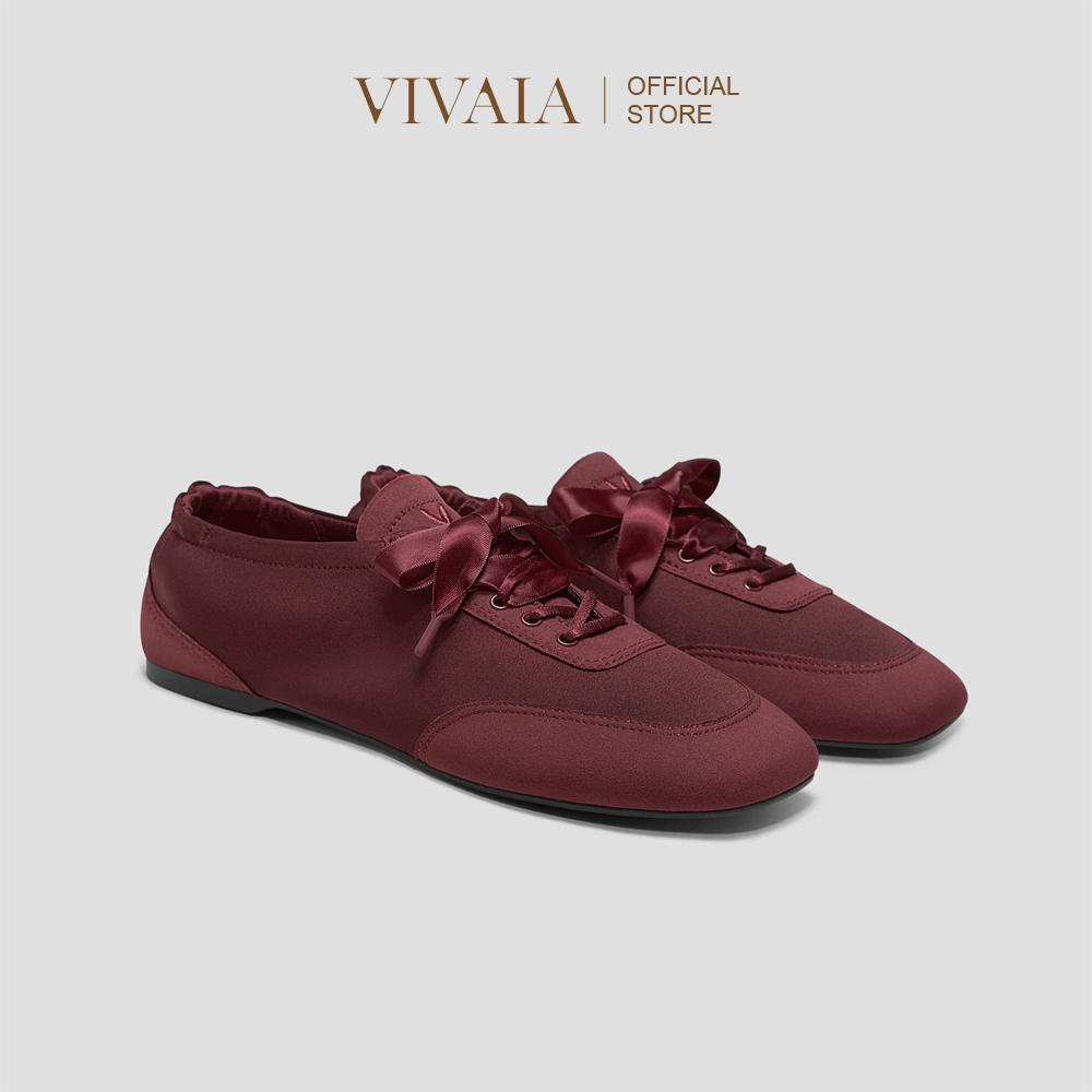 Jual VIVAIA Sepatu Wanita Square-Toe Lace-Up Satin Sneakerina (Cristina ...