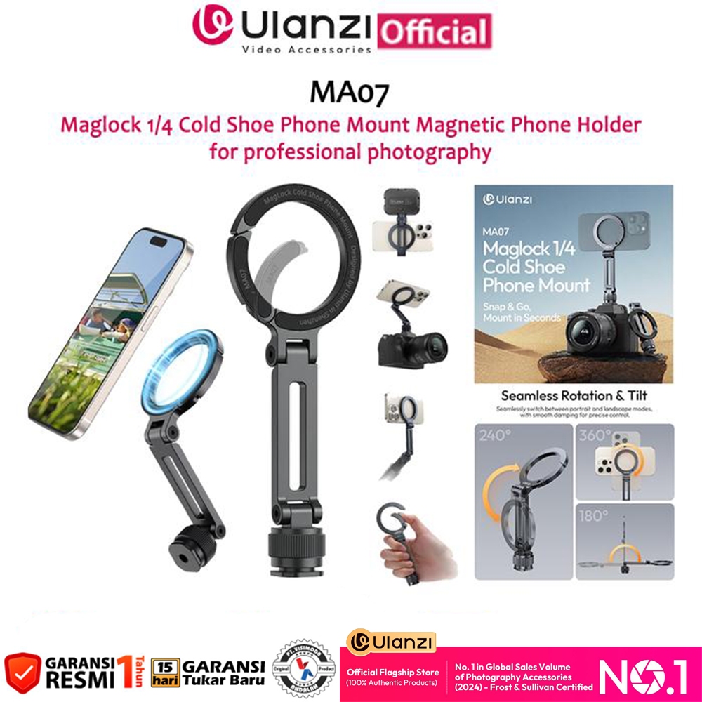 Jual Ulanzi MA07 Maglock 1/4 Cold Shoe Phone Mount Magnetic Phone ...