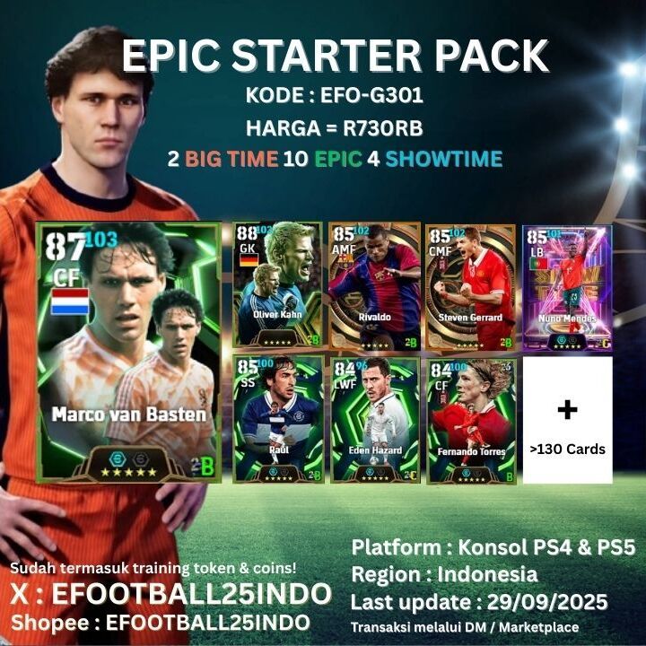 Jual eFootball25indo EFO-G301 eFootball 2026 Big Time Epic Starter Pack ...