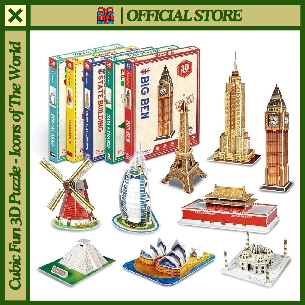 Jual Cubic Fun 3D Puzzle Wonders of the World / Country Icon CubicFun ...