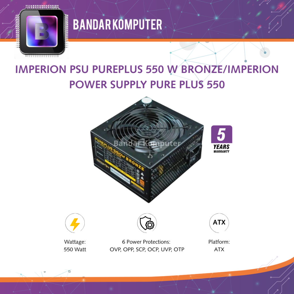 Jual IMPERION PSU PUREPLUS 550 W BRONZE/IMPERION POWER SUPPLY PURE PLUS ...