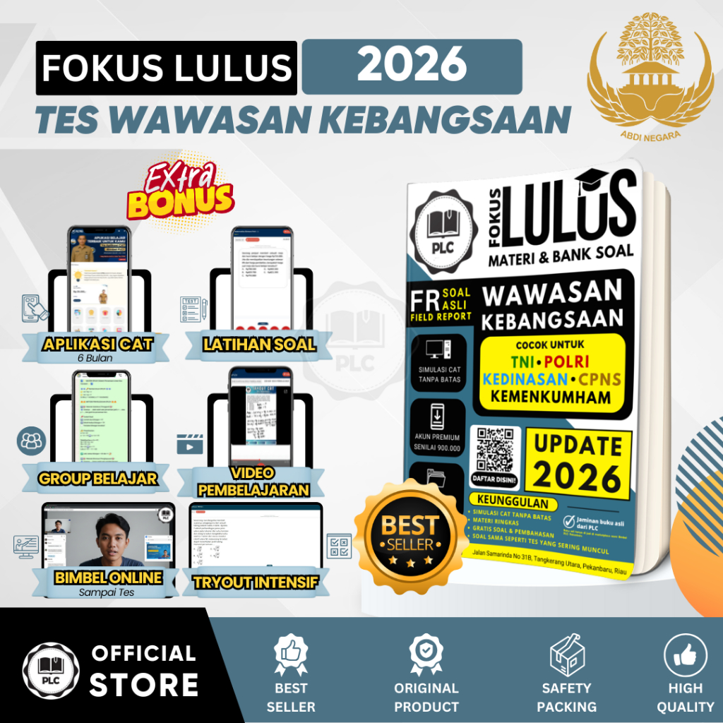 Jual PLC - Buku TWK Umum 2026 Tni Polri Kedinasan Cpns dan Kemenkumham 2026 + Tryout Online TWK ...