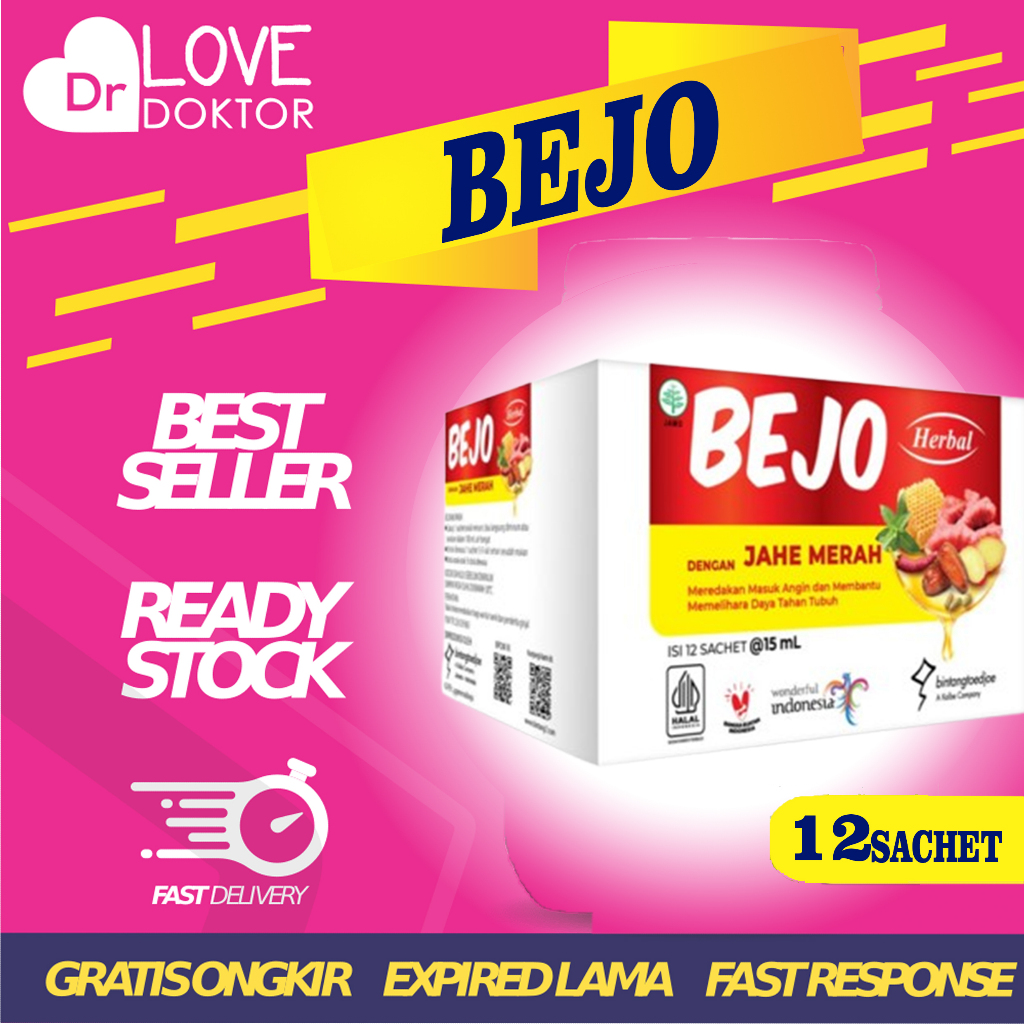 Jual BEJO HERBAL JAHE MERAH MENGATASI MASUK ANGIN 1 PACK 12 SACHET ...
