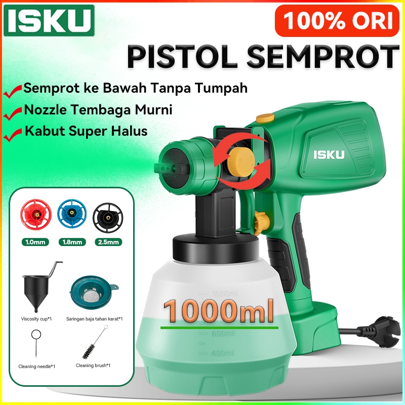 Jual ISKU Spraygun Cat Listrik 400W 1000ML Pistol Semprot 360° Nozzle ...