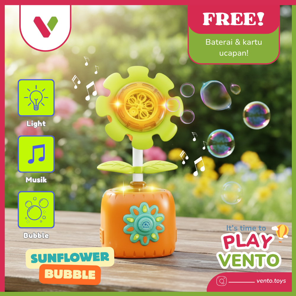 Jual [VENTO TOYS] Mainan Anak Bubble Sun Flower Mainan Bubble Matahari ...