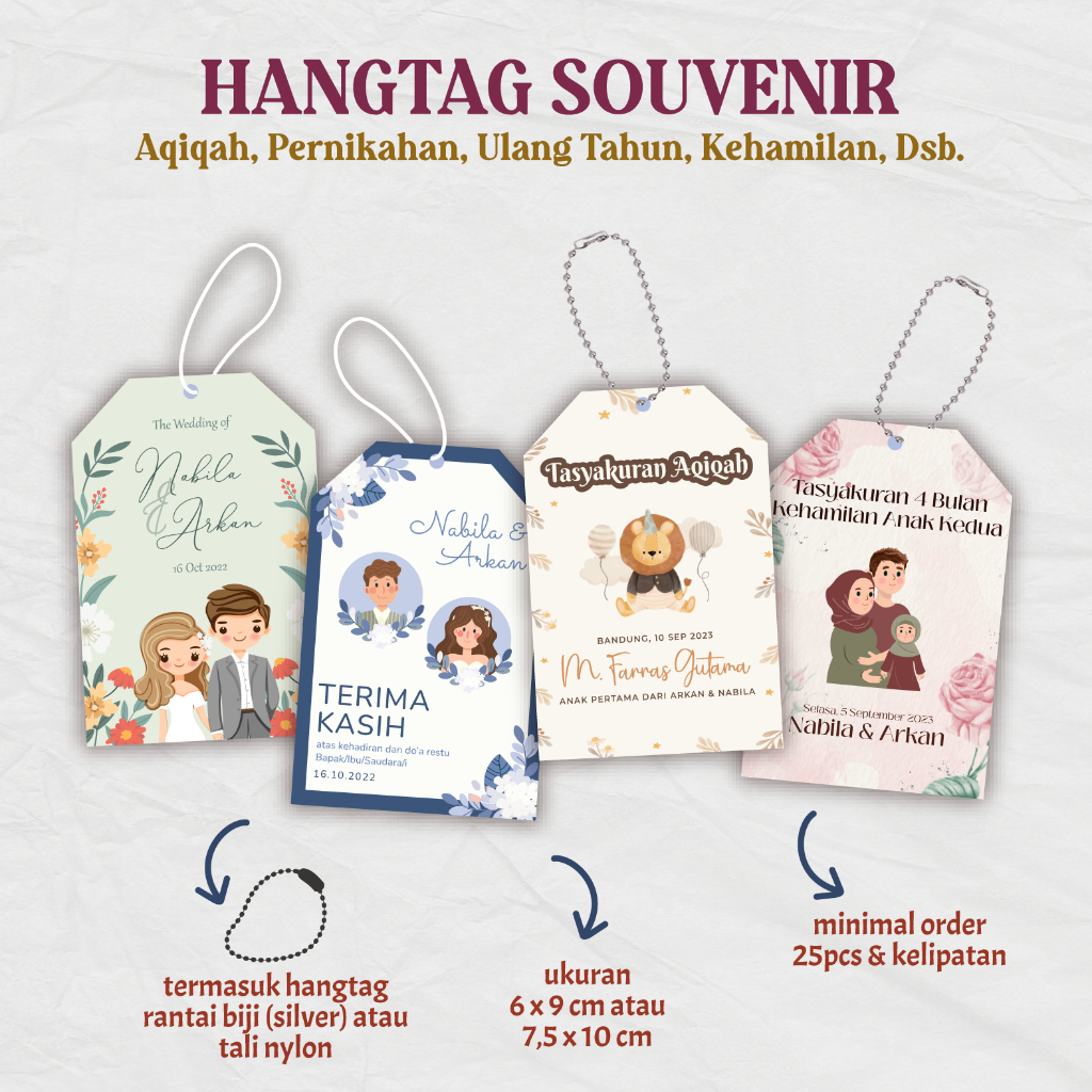 Jual Custom Hang Tag Hampers / Hang Tag Ulang Tahun / Hang Tag Khitan ...