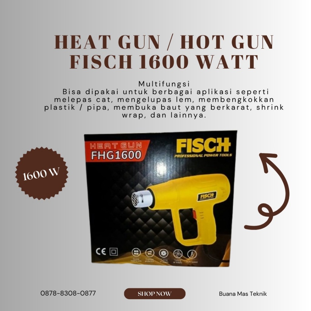 Jual Fisch FHG1600 (Heat Gun) - Alat Pemanas Udara | Shopee Indonesia