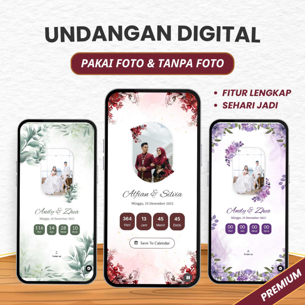 Jual Undangan Digital Website Pernikahan Premium | Menggunakan Foto ...