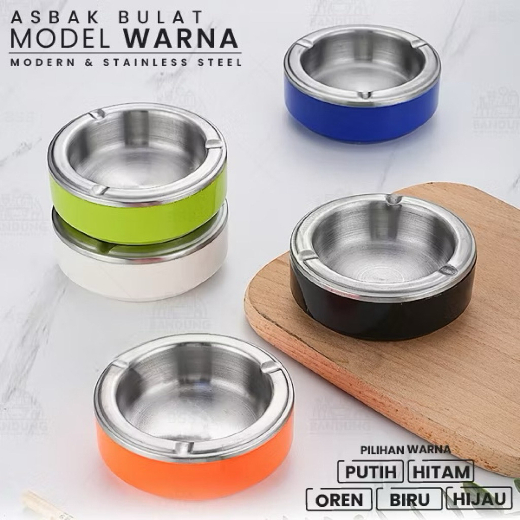 Jual Asbak Bulat Desain Modern & Kokoh Aesthetic 5 Varian Warna untuk ...