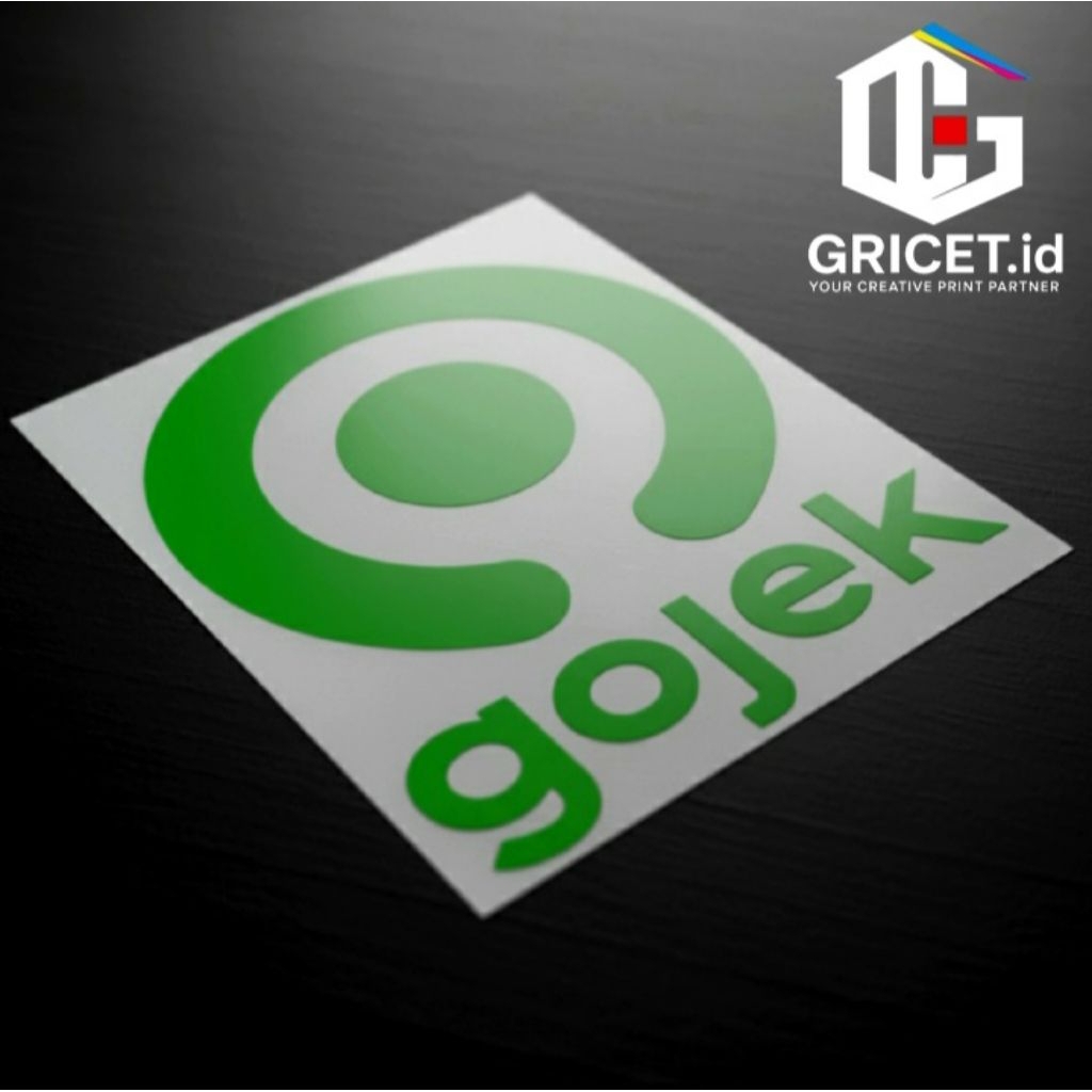 Jual Gojek Stiker Logo Cutting (Motor Helm Laptop, 6cm, Hijau Putih ...
